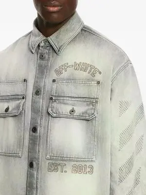 Off-White Diagonal Embroidery Faded Overshirt