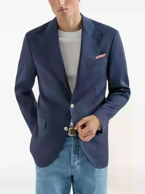 Brunello Cucinelli Peak-lapels Blazer - Blue