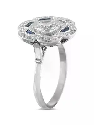 LB EXCLUSIVE Platinum Pavé-set Diamond Floral Ring - Silver