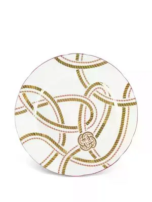Shanghai Tang Year Of The Snake Knot Fine Bone China Plates Set Of Two - White