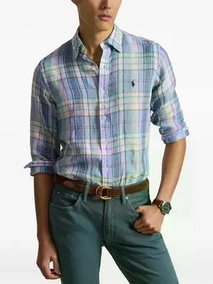 Polo Ralph Lauren Check Linen Shirt - Blue