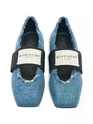 Givenchy Square-toe Denim Ballet Flats - Blue