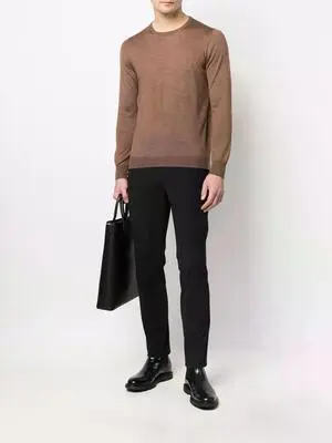 BARBA NAPOLI Fine-knit Crew-neck Jumper - Brown
