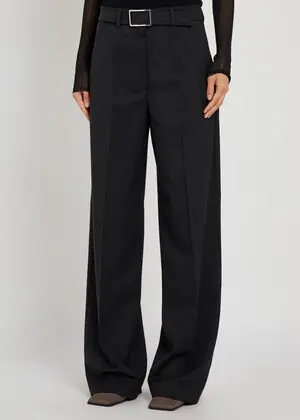 Sportmax Belted Wool-blend Trousers