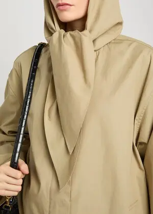 TOTEME Hooded Scarf-effect Cotton Jacket - Beige