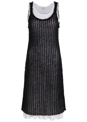 TOTEME Toteme Layered Mohair-Blend Midi Dress Black