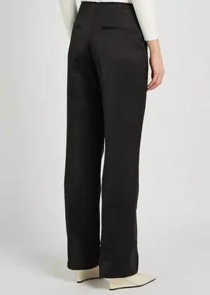 TOTEME Raw-edged Straight-leg Satin Trousers