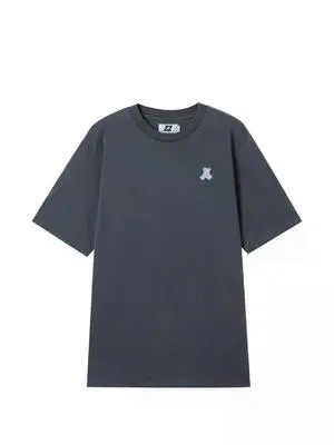Izzue Teddy-bear-embroidered Crew-neck T-shirt - Grey