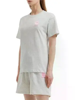 FINGERCROXX Logo Patch Crew Neck T-shirt - Grey