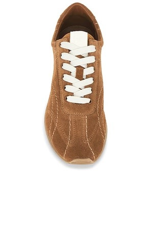 TOTEME Flex Suede Lace-up Sneakers - Copper