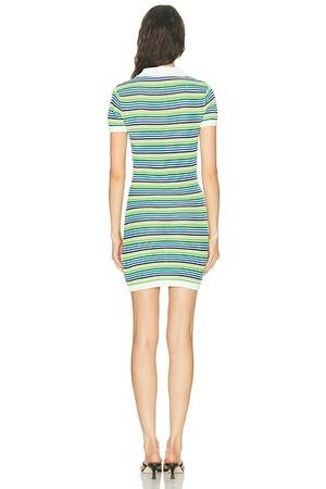 Casablanca Striped Crochet Knit Dress