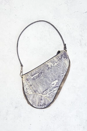 Dior Vintage Denim Saddle Bag - Black