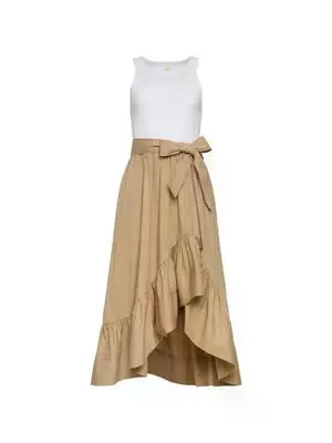 Cinq À Sept Ruffled Tie-waist Midi Dress