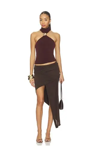 LOVERS AND FRIENDS Halterneck Top With Ring Detail