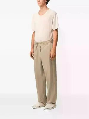 AMI Paris Cotton Gabardine Trousers With Elasticated Waist And Drawstring