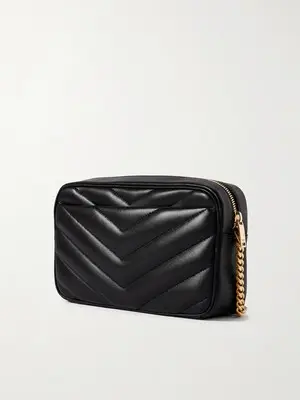 Saint Laurent Loulou Matelassé Textured-leather Shoulder Bag - Black