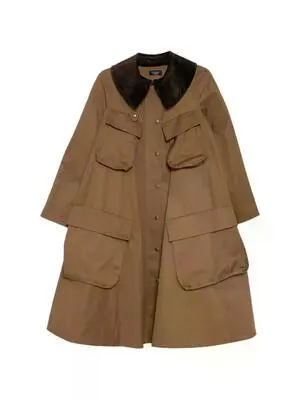 A.W.A.K.E. Mode Gaberdine Coat With Front Flap Pockets