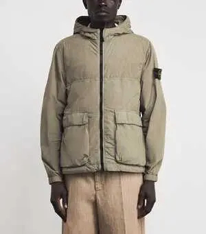 Stone Island Short Hooded Parka - Green