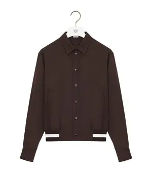 Loewe Wool-blend Stripe Trim Shirt Jacket