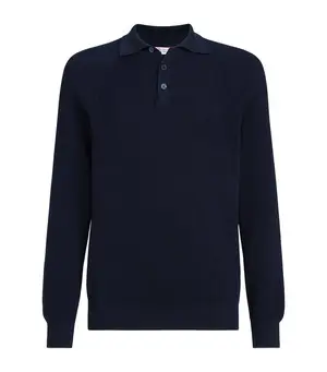 Brunello Cucinelli Cotton Polo Sweater - Blue