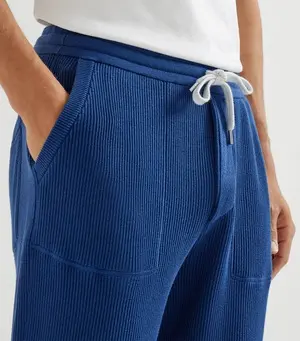 Brunello Cucinelli Cotton Knitted Straight Sweatpants