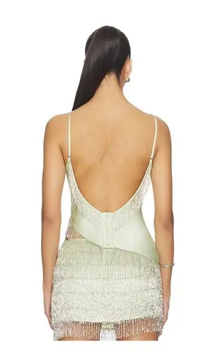 ASTA RESORT Marcia Asymmetric Beaded Top