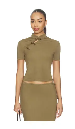 SAU LEE Timo Jersey Top - Olive