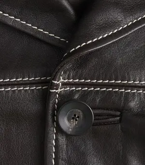 WALES BONNER Topstitched Leather Jacket