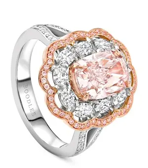 BOODLES Platinum, Rose Gold And Diamond Ring - Silver