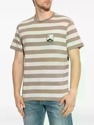 Emporio Armani Striped Logo-patch T-shirt