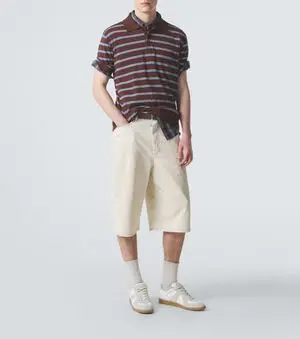 Moncler Striped Cotton Polo Shirt