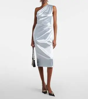 Dolce & Gabbana One-shoulder Ruched Satin Dress