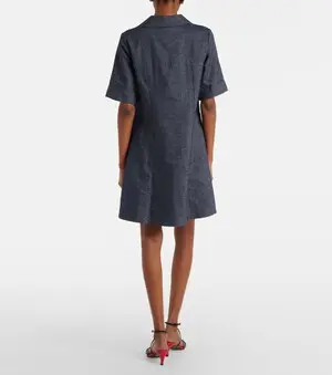 Vince Cotton And Linen Chambray Mini Dress