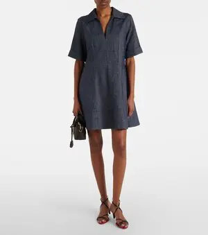 Vince Cotton And Linen Chambray Mini Dress