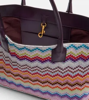 Missoni Zigzag Leather-trimmed Tote Bag