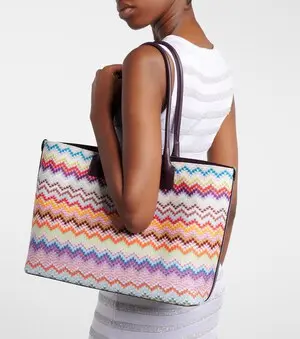Missoni Zigzag Leather-trimmed Tote Bag