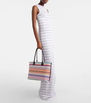 Missoni Zigzag Leather-trimmed Tote Bag