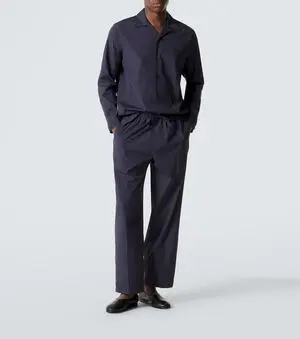 UMIT BENAN Havana Cotton And Silk Shirt - Blue