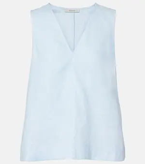Asceno Manta Linen Top - Blue