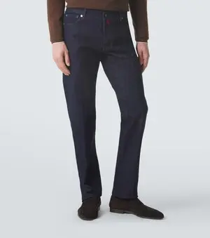 Kiton Slim Jeans In Indigo Cotton - Blue