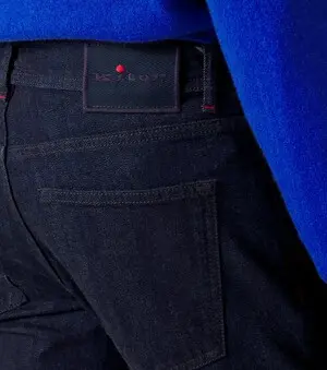 Kiton Slim Jeans In Indigo Cotton - Blue