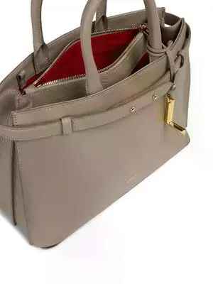 LANCEL Faubourg Grained Leather Top Handle Tote Bag - Neutrals