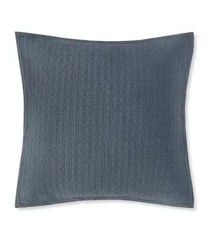 AMALIA Linen Quilted Adorno King Oxford Pillowcase - Blue
