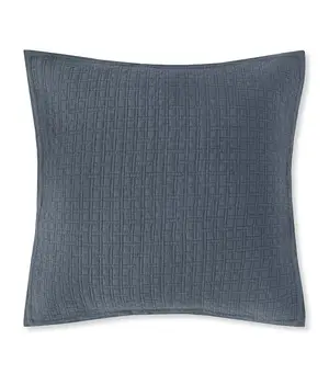 AMALIA Linen Quilted Adorno King Oxford Pillowcase - Blue