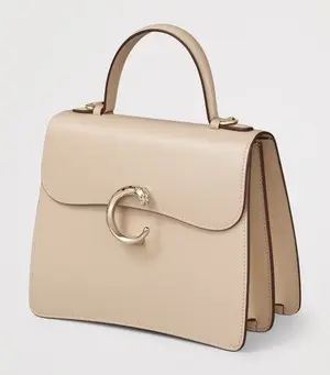 Cartier Panthère De Top-handle Bag - Beige