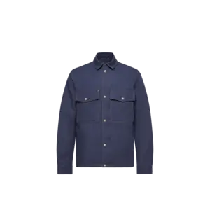 Moncler Watagua Cotton & Linen Blend Shirt Jacket - Blue