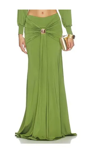 PatBO Intensity Jersey Maxi Skirt - Green