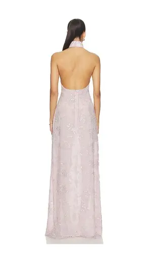 SAU LEE Grace Halterneck Maxi Dress