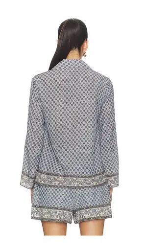 Veronica Beard Eva Printed V-neck Top