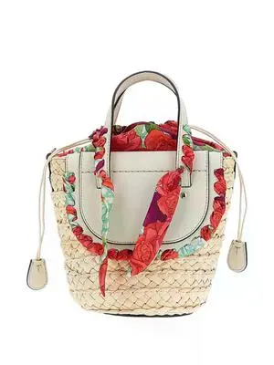 CUBA LAB Floral Print Top Handle Clutch Bag
